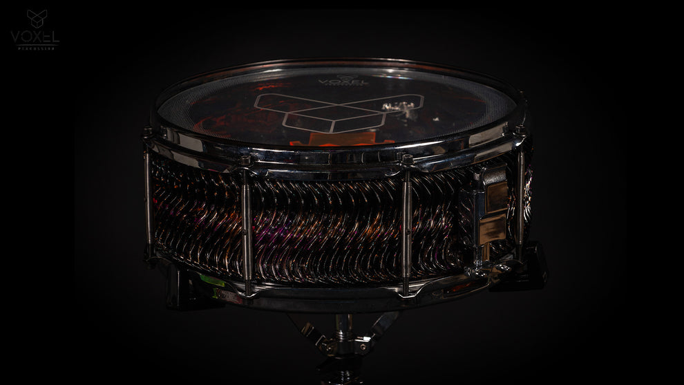 Vortex Black 3D Printed Snare Drum | Motion Series – Voxel Drums