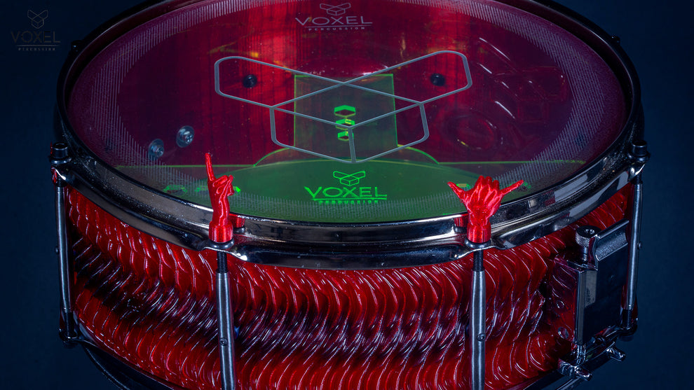 Vortex Red Black 3D Printed Snare Drum | Motion Series – Voxel Drums