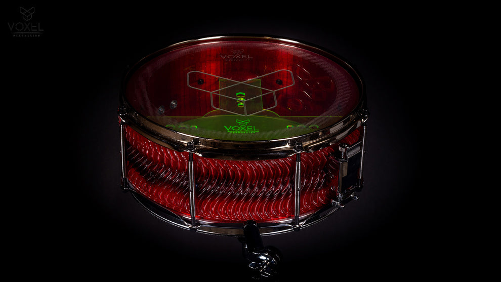 Vortex Red Black 3D Printed Snare Drum | Motion Series – Voxel Drums